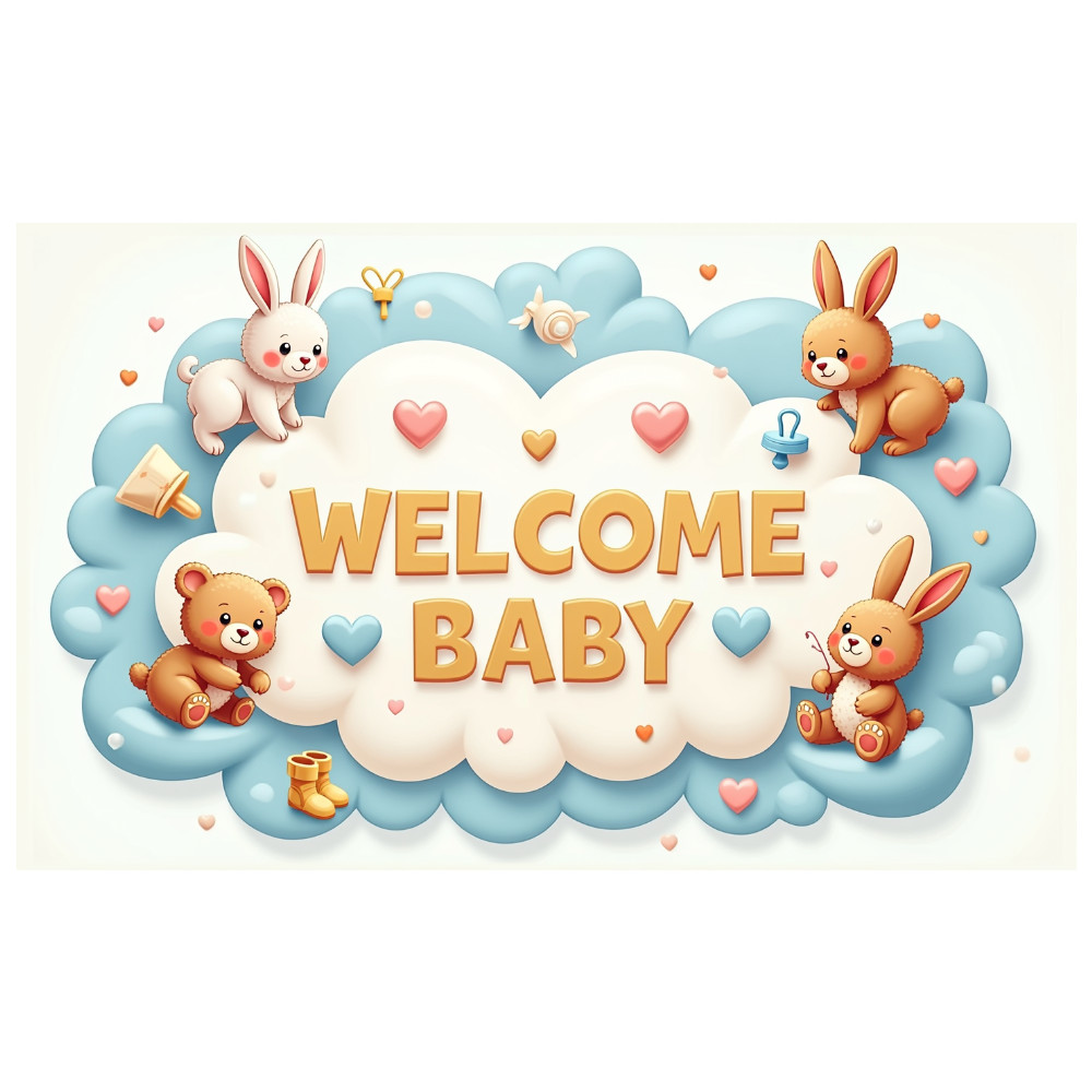Welcome Baby Backdrop , Welcome Home Baby Girl Banner for Baby Shower ...