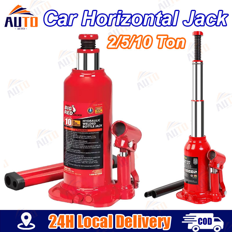 2/5/8/10 Tons Car Horizontal Jack Hydraulic Extra Heavy Duty Bottle ...