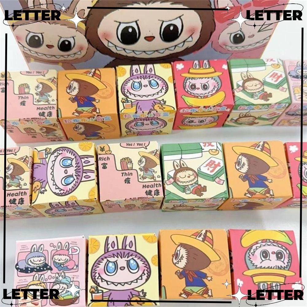 LET 48Pcs/Set Labubu Box, Cartoon POP MART Mini Ornaments, Resin Pop ...