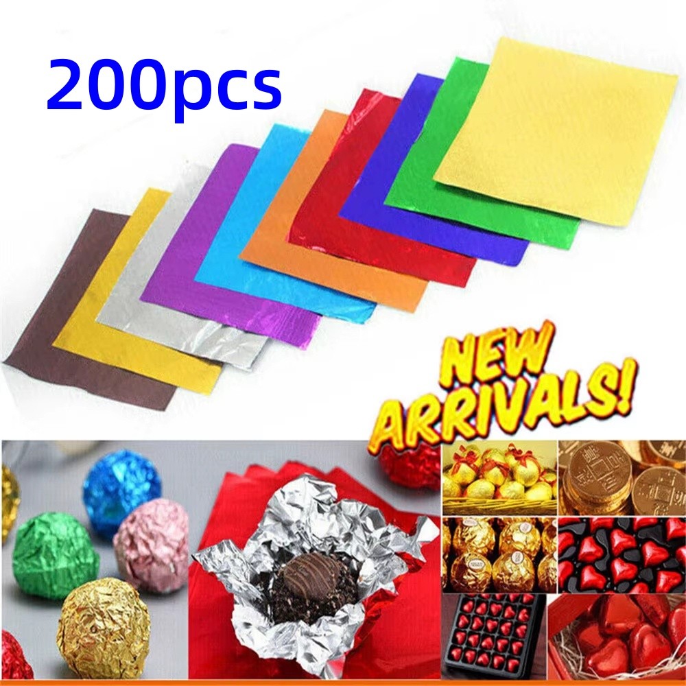 100pcs Aluminum Foil Chocolate Wrapper Paper Packaging For Chocolate ...