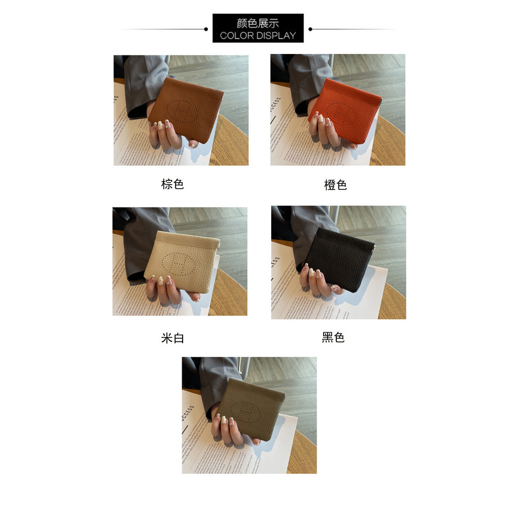 Cowhide Hollow Multifunctional Mini Wallet Change Shrapnel Bag | Shopee ...