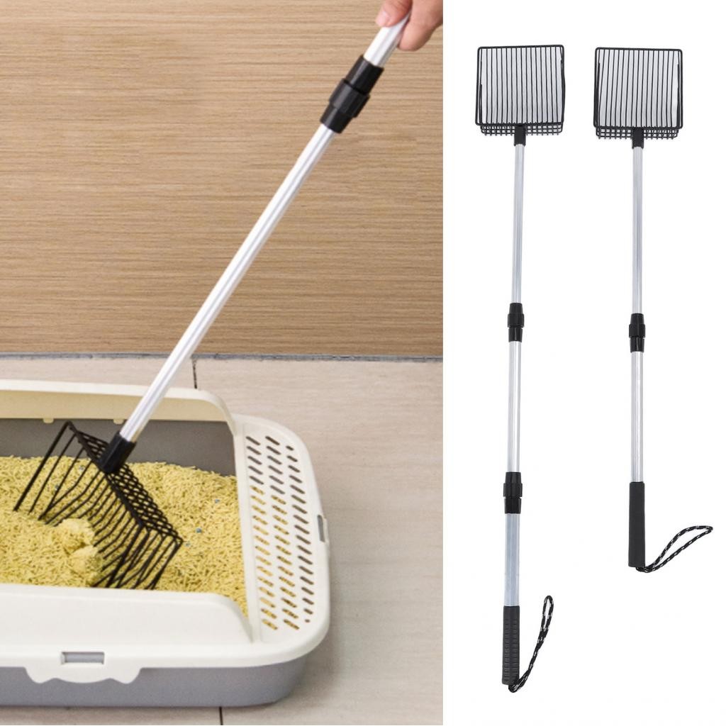 Extendable Cat Litter Scoop Deep Shovel Long Handle Metal Chicken Poop ...