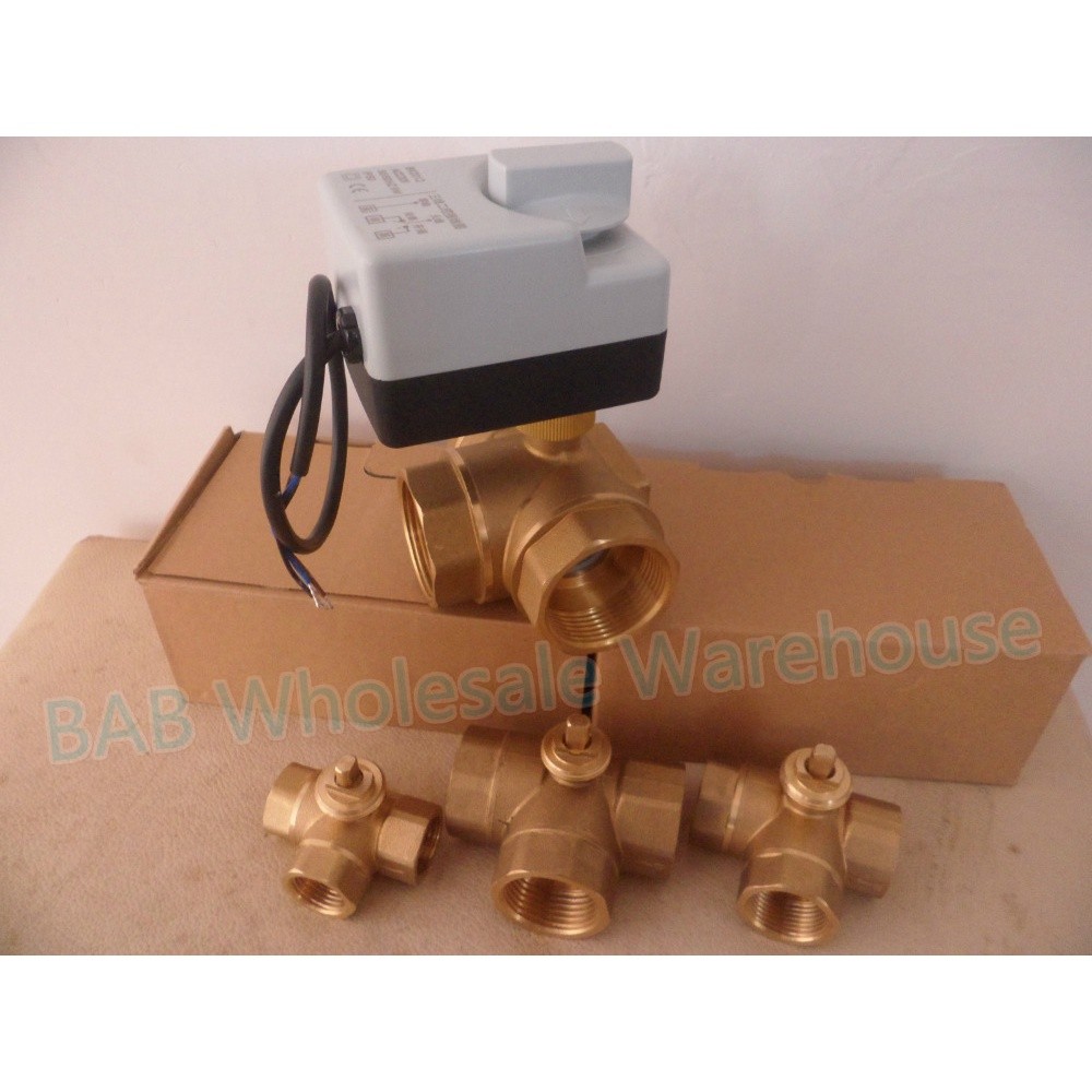 new AC220V DN15(G1/2") to DN32(G1-1/4") 3 way 3 wires brass motorized ...