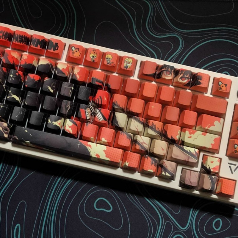Chainsaw Man Keycap Cherry Profile 70/105/118 Keys PBT Five-sided Dye ...