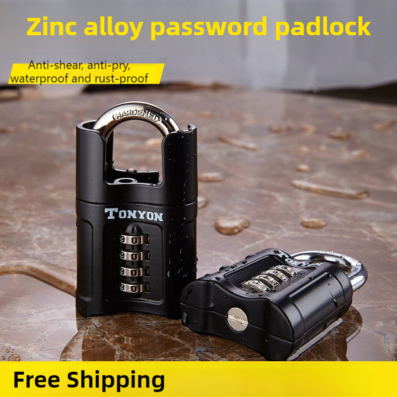 KNSYYC Heavy Duty Combination Padlock Anti-Theft Big Padlock 4 Digit ...