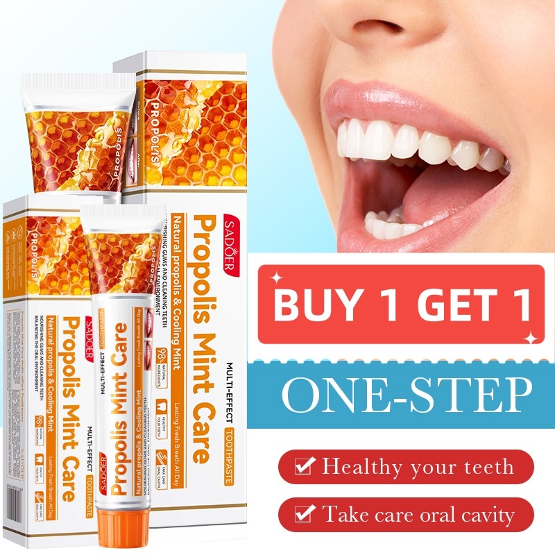 BUY 1 TAKE 1 FREE SADOER Natural Propolis&Cooling Mint Toothpaste Fresh ...