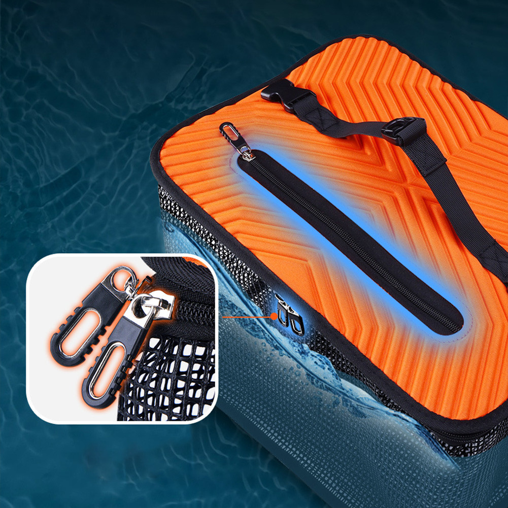 Foldable Floating Fish Basket Mesh Fishing Holder Minnow Bucket Fishing ...