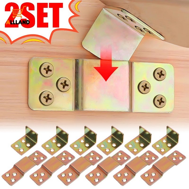 L Shape & Flat Plate Bed Hinges - Metal Bed Rail Bracket Fastener ...