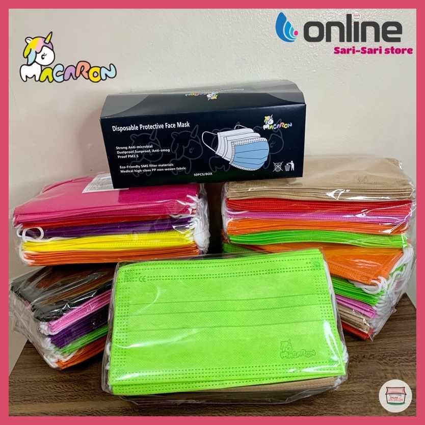 50:tG,PCS,K.Macaron>G)Assorted}fg)Disposable}QJ)Face}nN)Mask}AH)(5}Kq ...