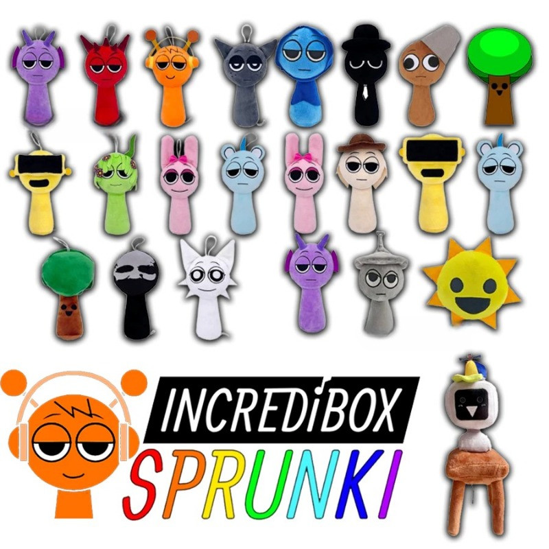 20cm Sprunki Plush Toy Sprunki Doll Sprunki Incredibox Game Gray Wenda ...
