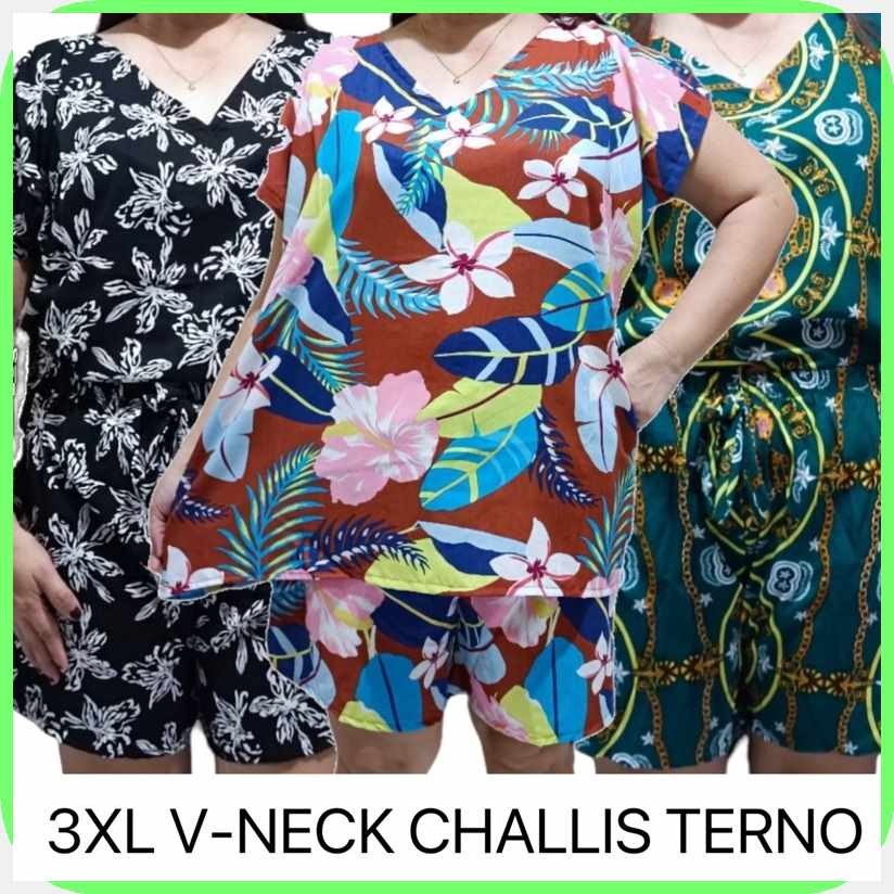 3XL_DL+Plus|jn&Size@az+V-Neck!DX,vr,tb+EB+Challis!fN,Terno | Large-3XL | Taytay Tiangge Direct ...