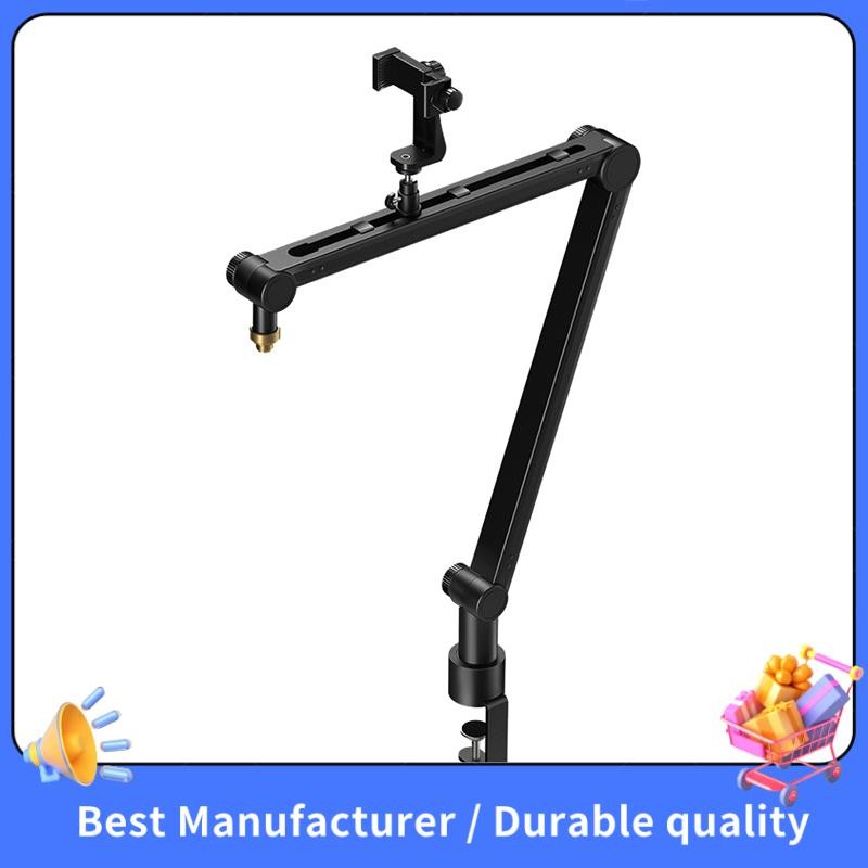 360 Degree Adjustable Microphone Stand with Phone Holder Live Streaming ...