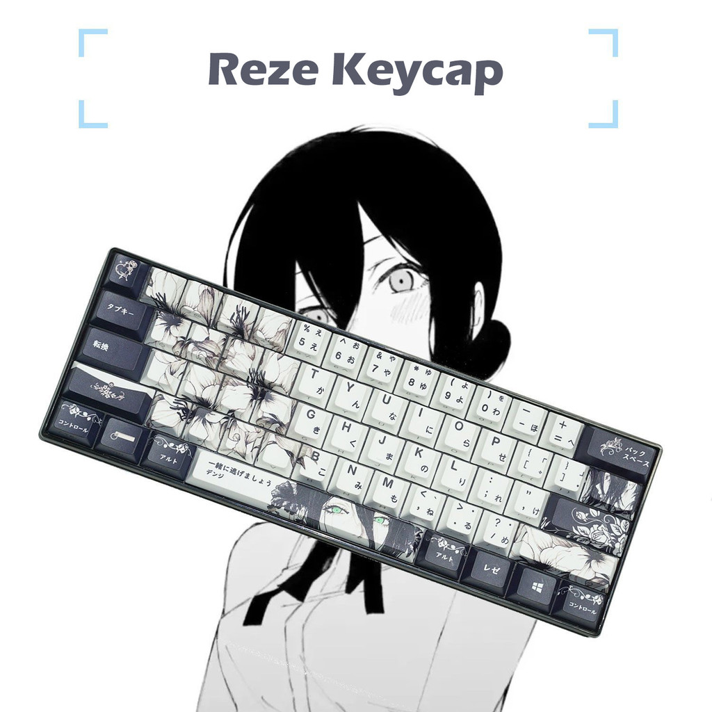Reze Keycap Cherry Profile 82/120 Keys PBT Letter Side-printed LED ...
