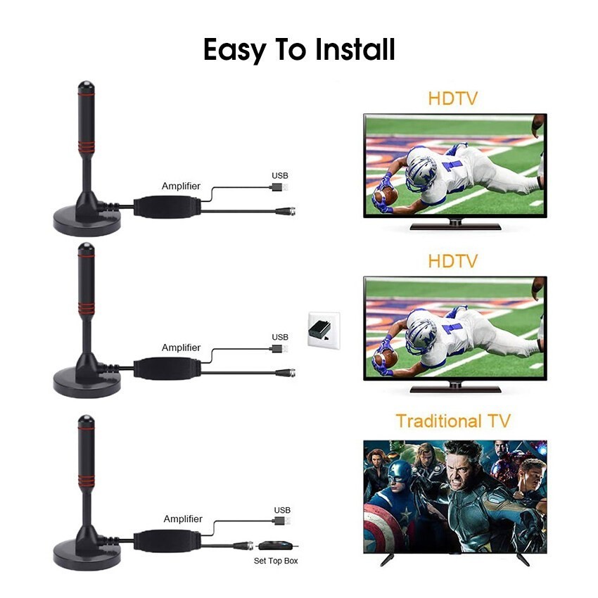Super signal HD Digital Indoor Amplified TV Signal Receiver Antenna 200 ...