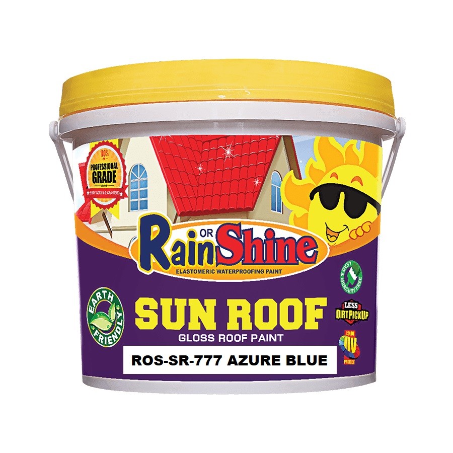 RAIN OR SHINE SUN ROOF ELASTOMERIC ROOFING PAINT ROS-SR-777 AZURE BLURE ...