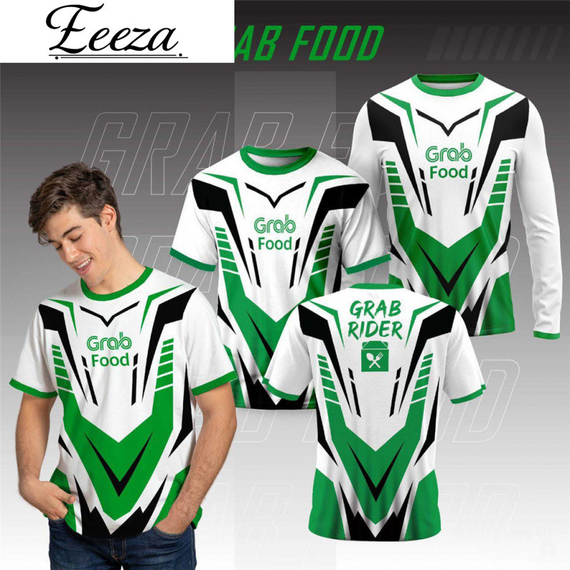Grab food grab rider Short Sleeve T-Shirt long sleeved for Delivery ...