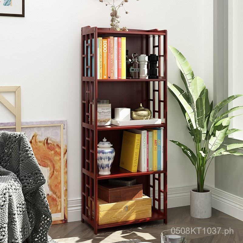 Nanzhu Antique Style Bookshelf Chinese Simple Bookcase Living Room ...