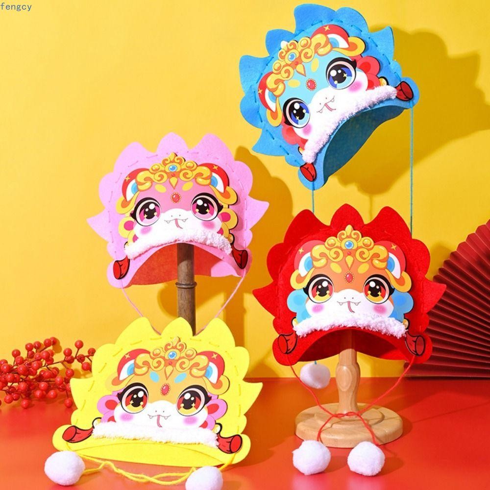 FENGCY Chinese New Year Hat, Hand Assembly Chinese Style Cartoon Snake ...