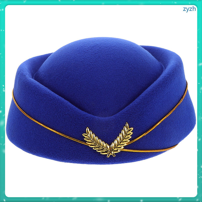 Stewardess Hat Flight Costume Dress Women Airplane Hostess Women's Felt ...