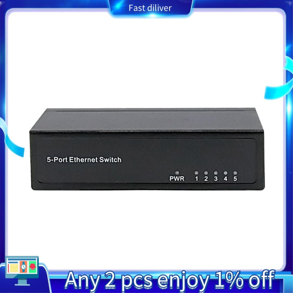 5 Ports Gigabit Network Switch, 1000Mbps Tiny Ethernet Splitter Network ...