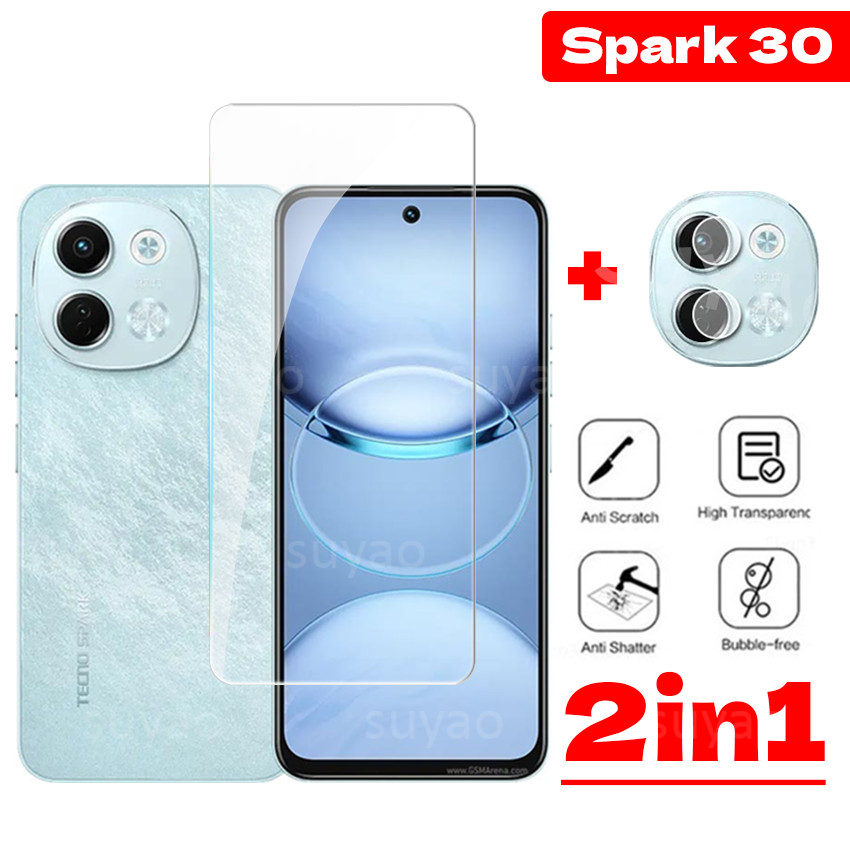 For Tecno Spark 30 5G 4G 2024 Pro 30C Phone Tempered Glass Clear Screen ...