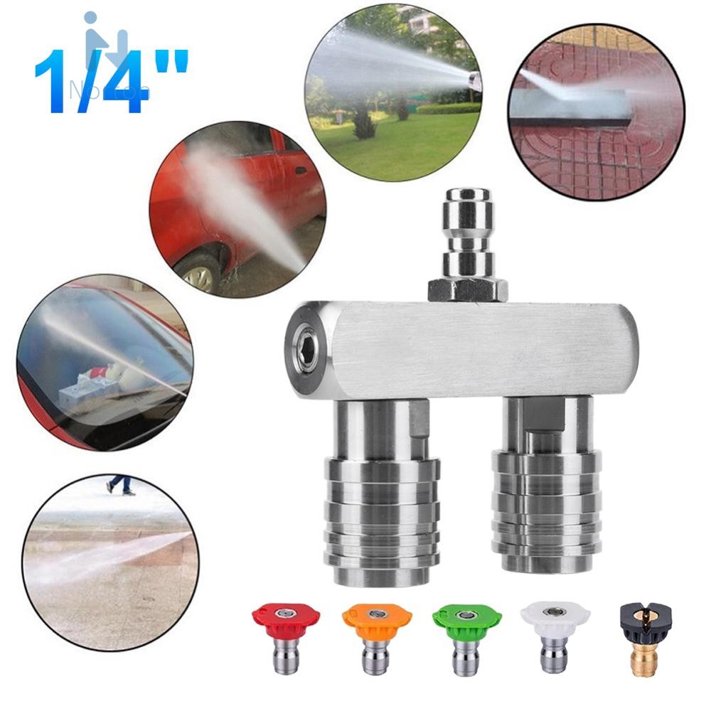 Dual Head Car Washing + 5 Pressure Washer Tips Dual Row 1/4 Self ...