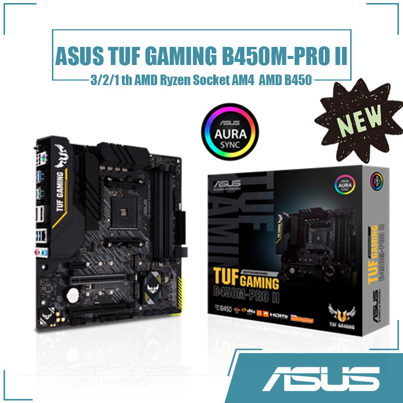 [NEW] ASUS TUF GAMING B450M-PRO II Motherboard 4xDDR4 DIMM Socket AM4 ...