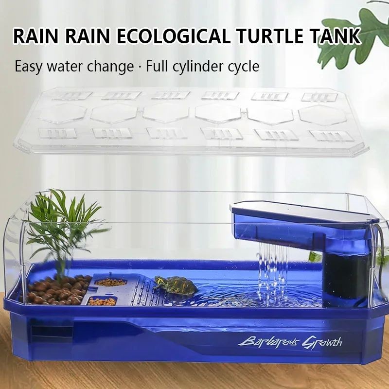 Plastic Transparency Turtle Tank House with Areas To Breed Feed Swim ...