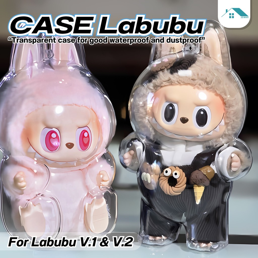 Labubu Protective Case Transparent Portable Cable Organizer Box V1 V2 ...