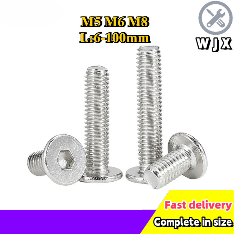 Sus304 Flat Head Screw M5/M6/M8 CM Round Thin Head Hexagon Socket Screw ...