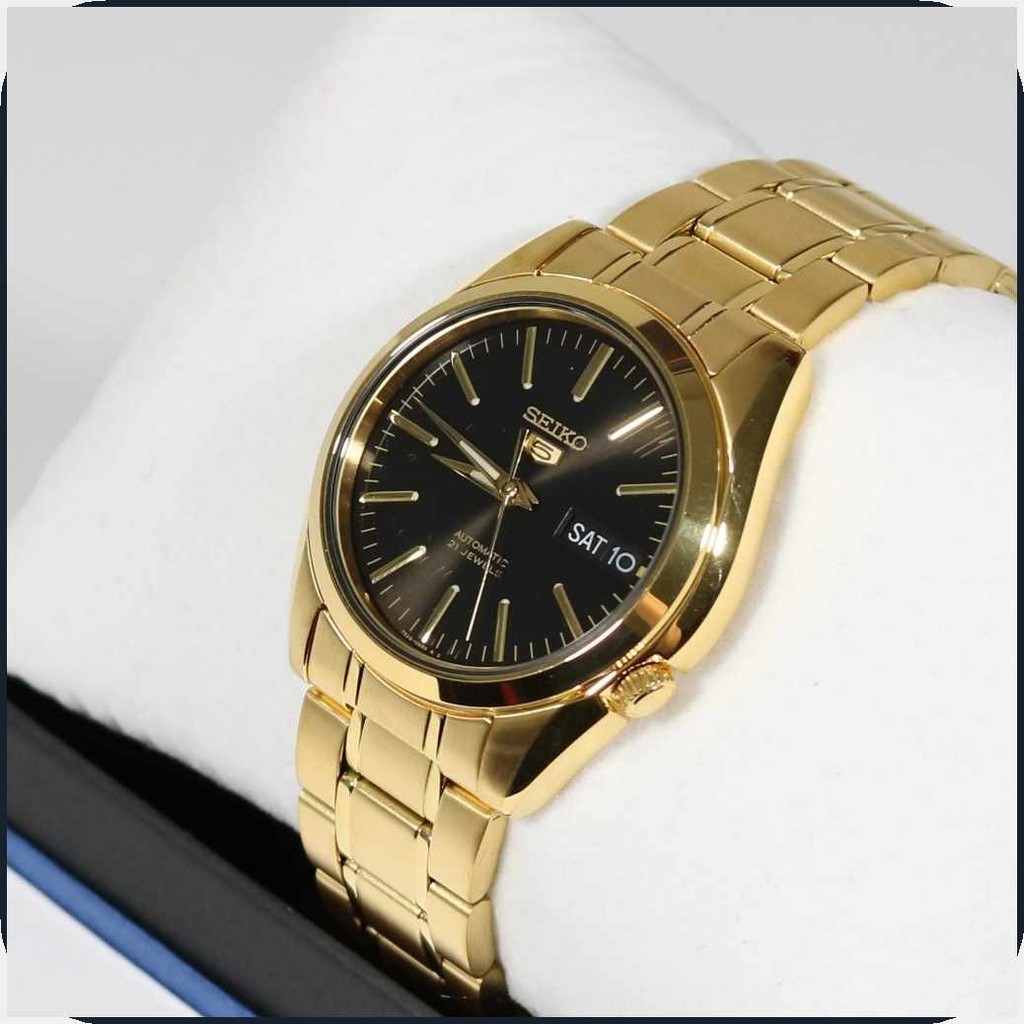 Seiko`D&5`I&Gold`y&Tone`n&Stainless`I&Steel`D&Black`i&Dial`Y&Automatic ...
