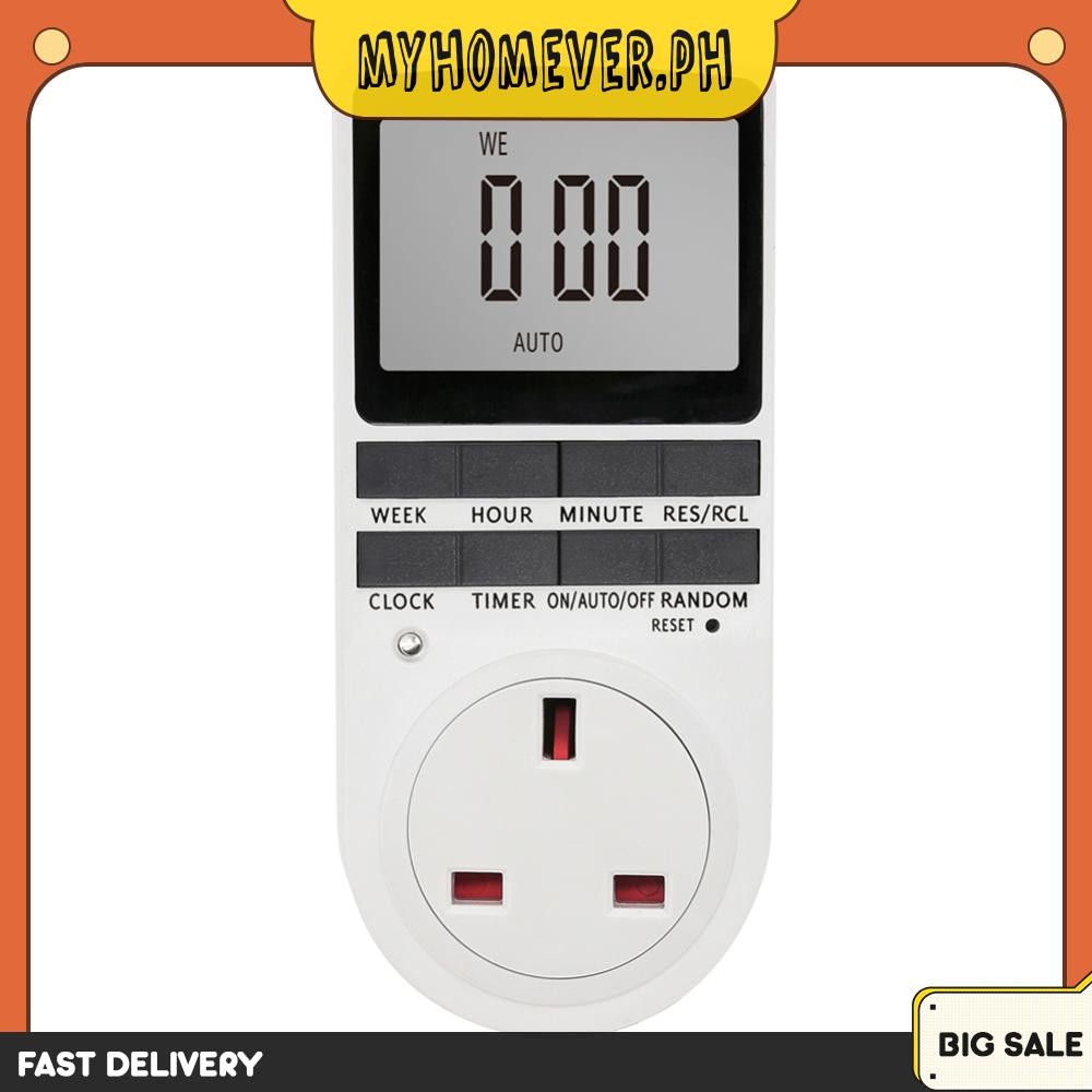 Digital Timer Switch 24 Hour Cyclic Programmable Timing Socket Large Screen Electronic Timing