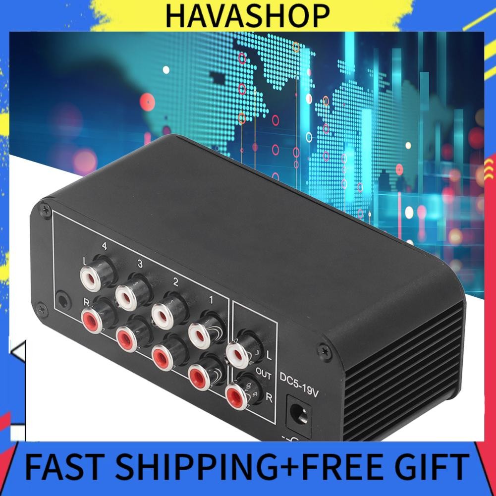 Havashop Stereo Sound Mixer 4 Channel Headphones Amplifier Input and ...