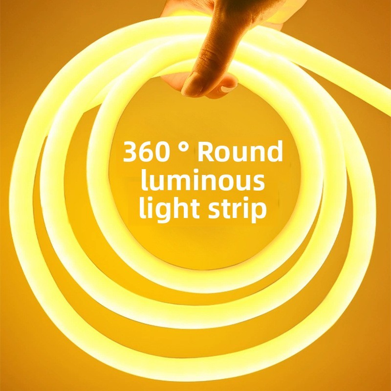 Led Flexible Light Strip Round Two-Line 360 Degree Luminous Highlight ...