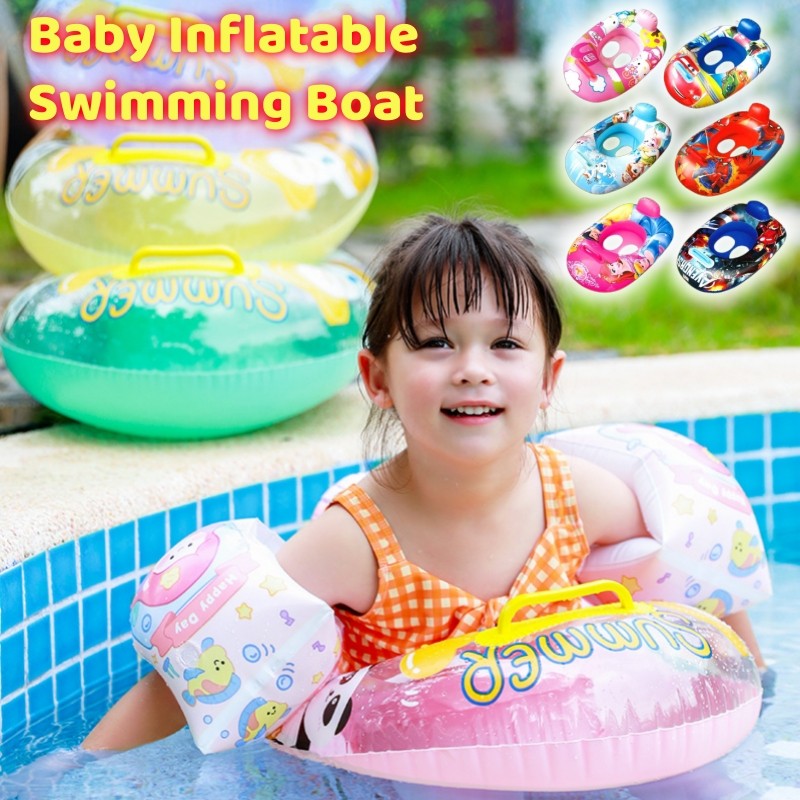 Baby Inflatable Swimming Boat For kids Boy And Girl Cartoon Character ...