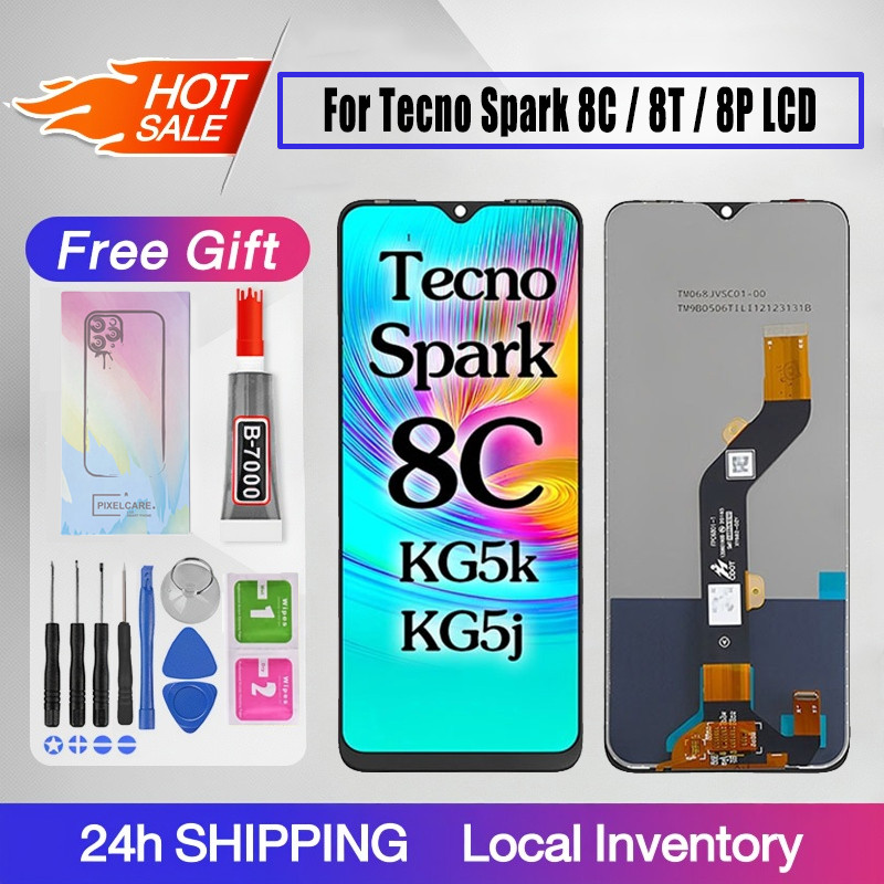 Techparts LCD For Tecno Spark 8C / 8T / 8P + Screen parts + Free screwdriver set + Glue | Shopee ...