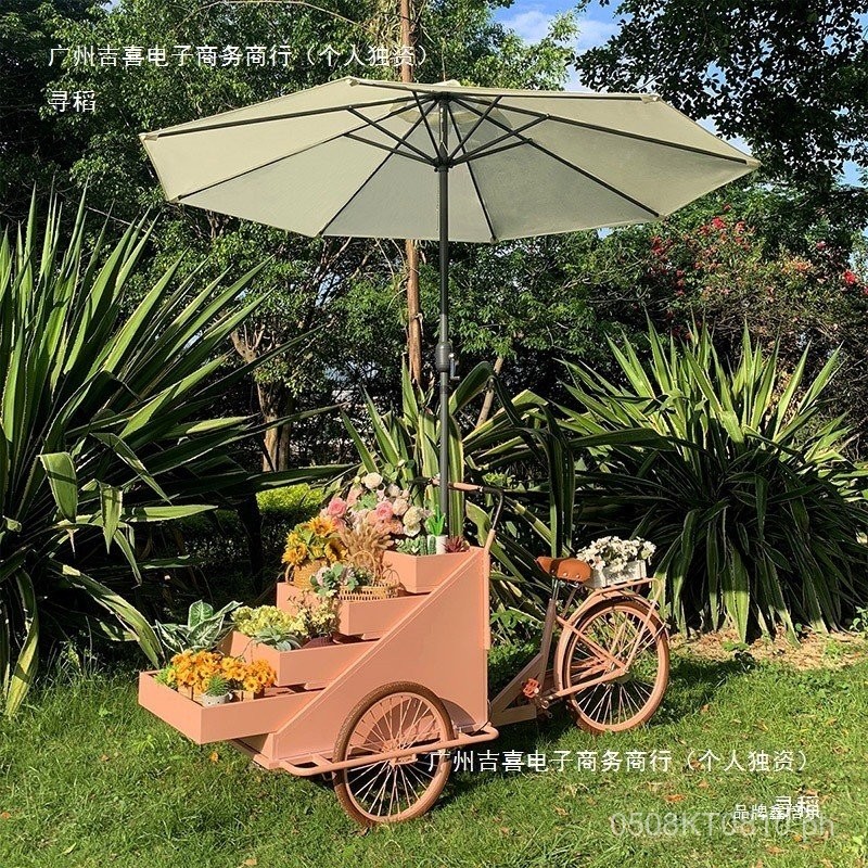 Mobile Outdoor Market Flower Cart Display Scenic Area Mobile Cart Sales ...