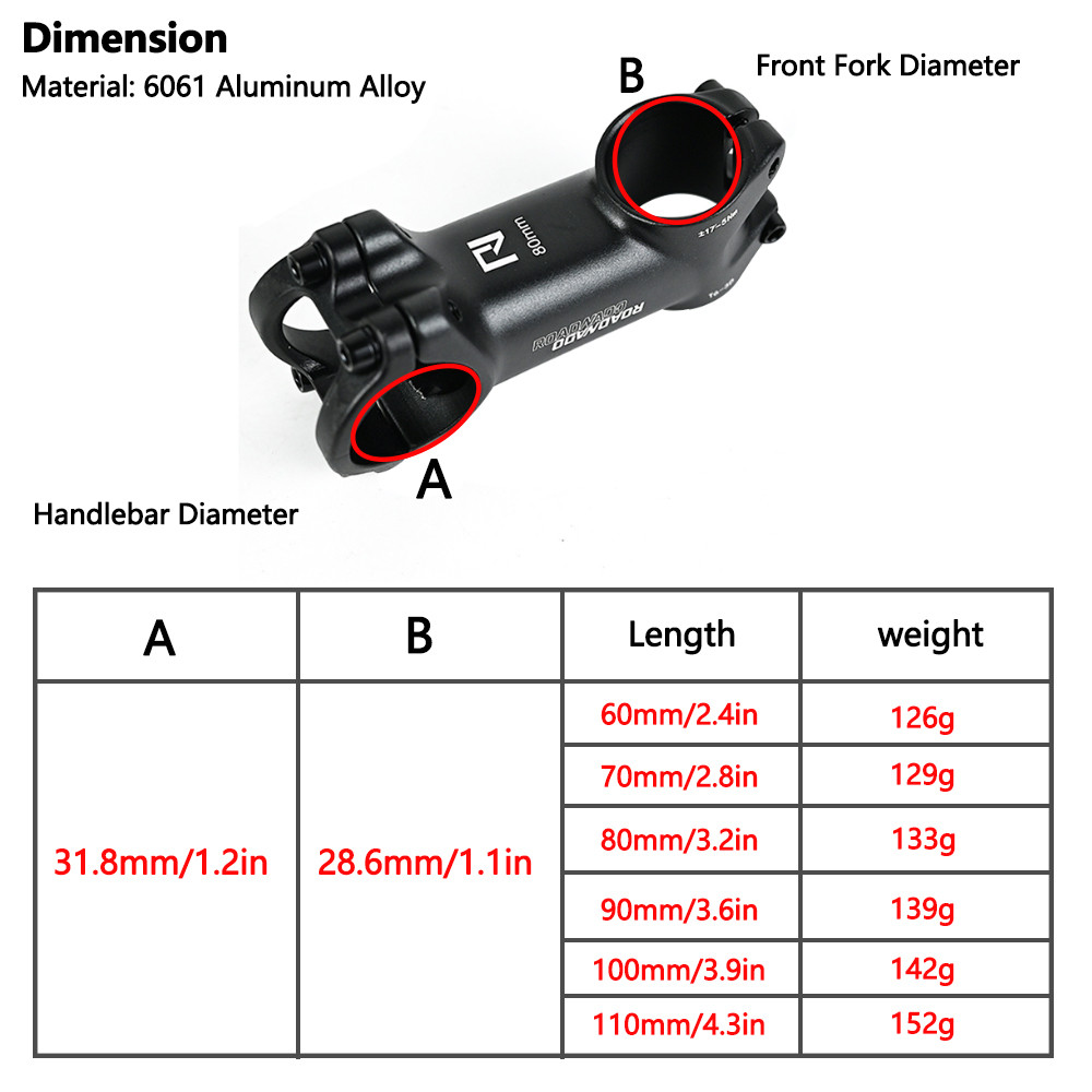 【Ship in 24H】Bike Stem ±7°/17° MTB Mountain Bike Handlebar Stem Bicycle ...