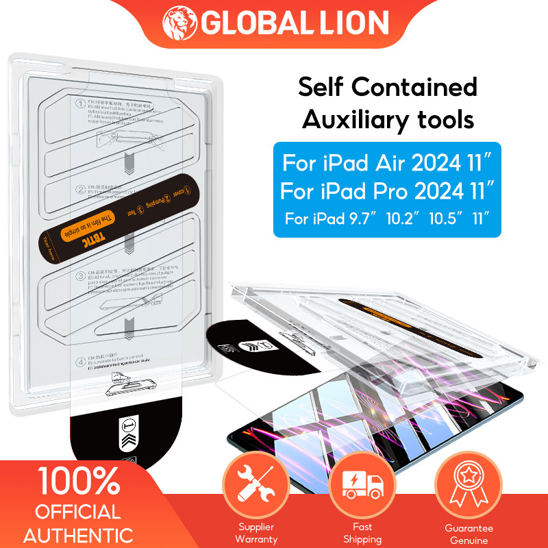 GLOBAL LION Tempered Glass For iPad Air 7 M3 2025 6 M2 2024 Pro 11 2022 ...