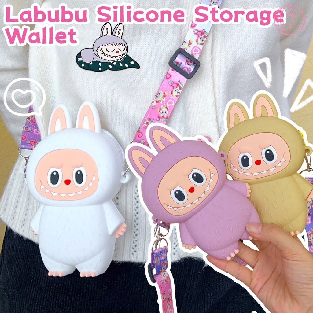ash2023 Labubu Crossbody Bag, Cartoon Doll Silicone Coin Purse, Kawaii ...