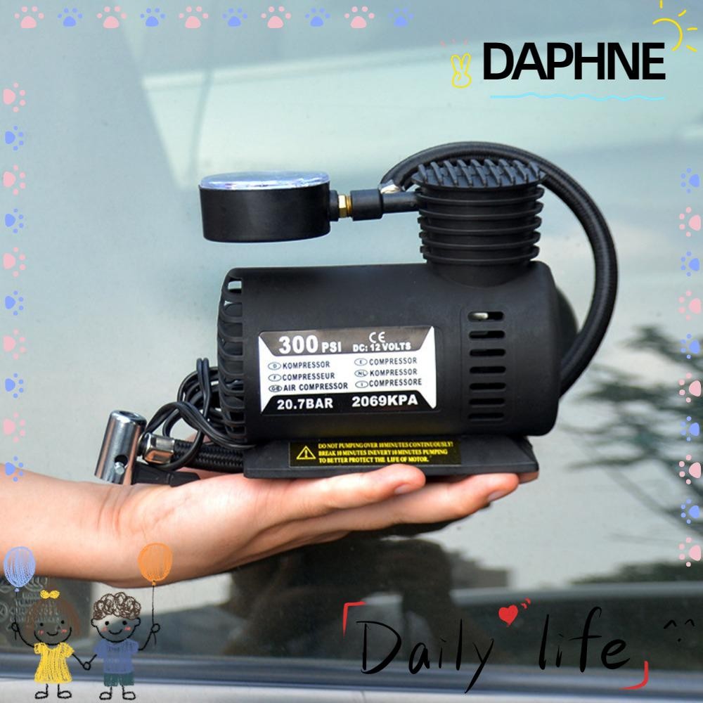 DAPHNE Compressor Tire Inflator, Bicycles Motorcycle Car Auto Tire Pump ...