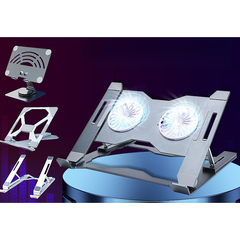 Notebook Stand Cooling Foldable Laptopstand Tablet Base Dual Fan ...