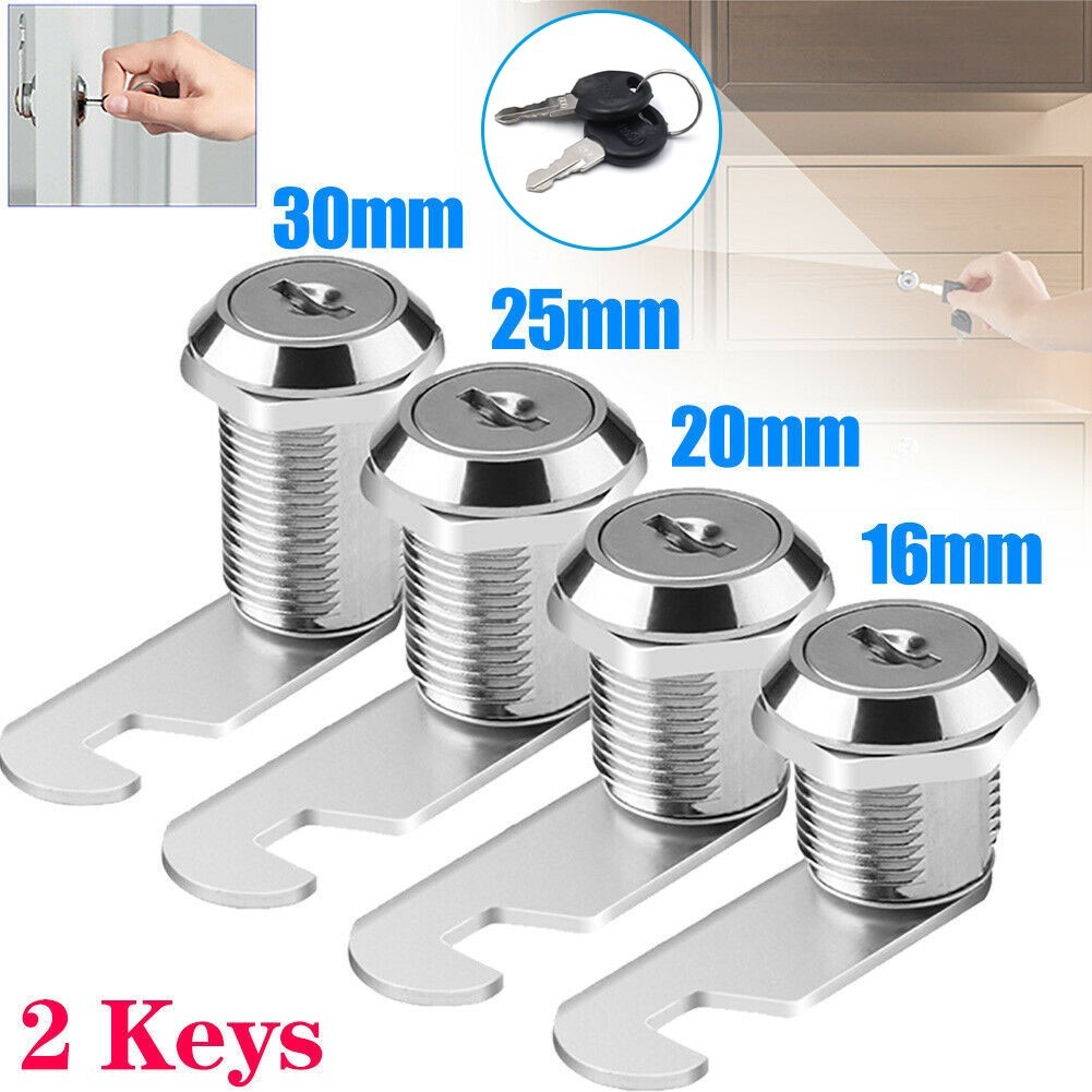 Durable Cam Lock with 2 Keys for Cabinet and Desk Drawer Security ...