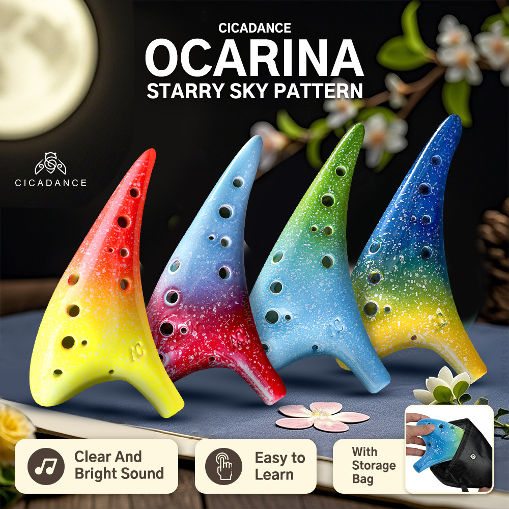Gradient Ocarina 12 Hole Alto C Key Clear Sound Portable Design ...