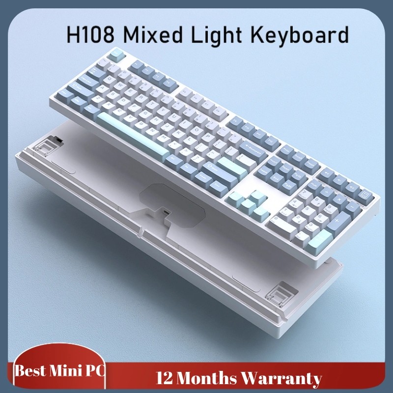 Black Auspicious Snake H108 Three Mode Mechanical Keyboard PBT Keycaps ...