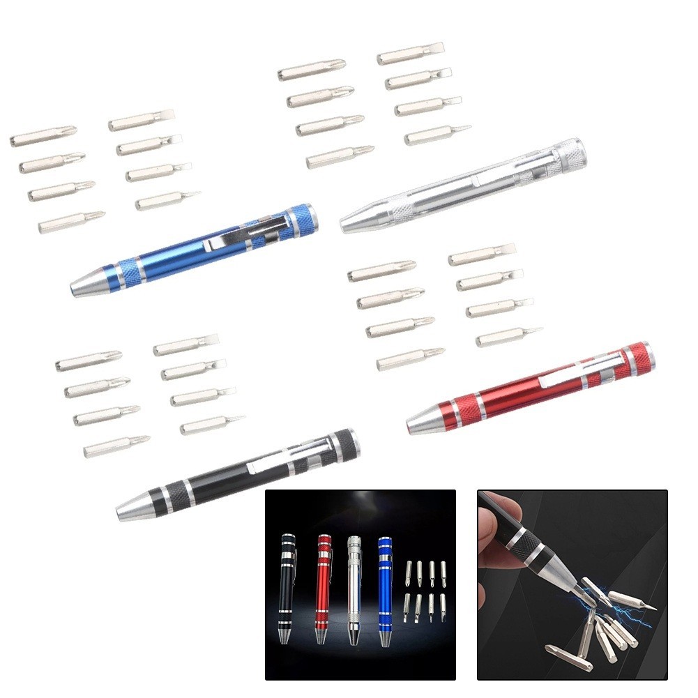 Portable Magnetic Pocket Screwdriver Kit Pen Shape Repair Hand Tools ...