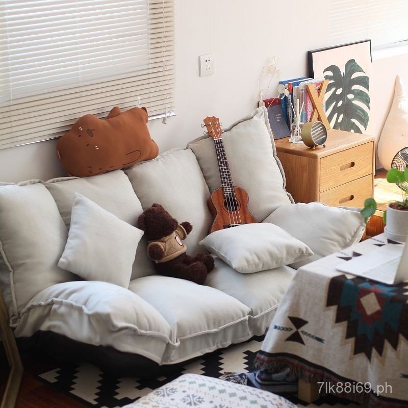 Lazy Sofa Double Tatami Bedroom Balcony Small Sofa Foldable High-Profile Figure Sofa Bed Girl ...