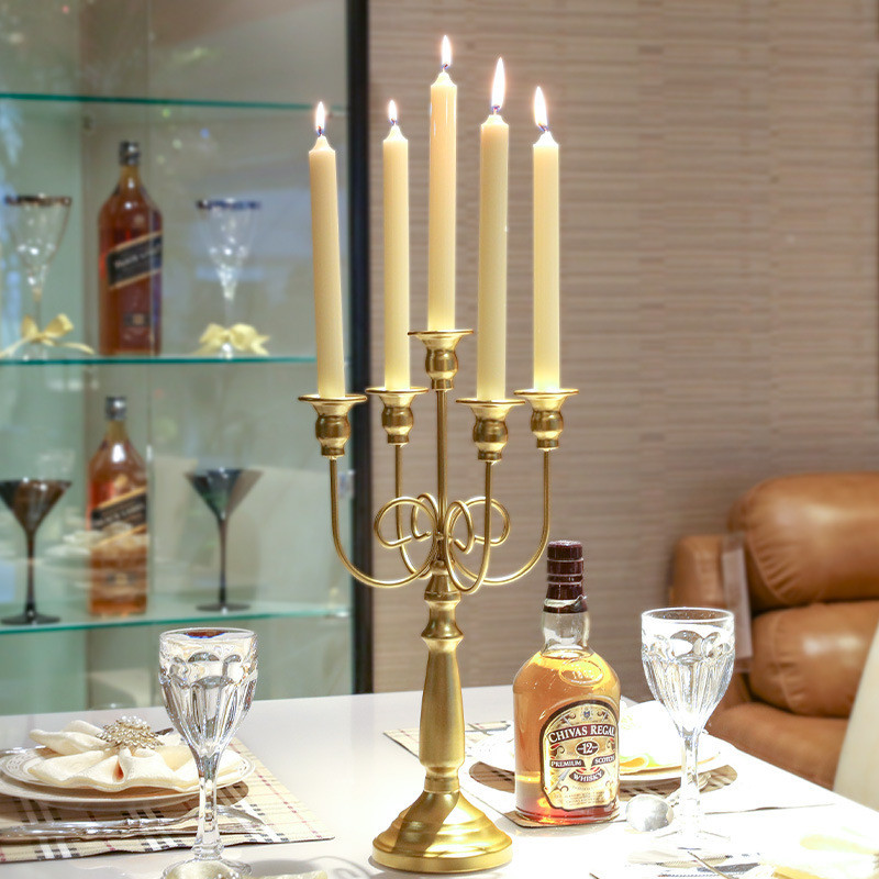 European-Style Three-Head Five-Head Pole Candle Candlestick Romantic ...