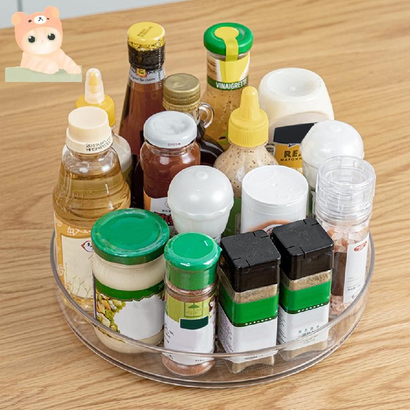 Turntable Kitchen Storage Rack, 360° Rotating Refrigerator Storage Rack ...