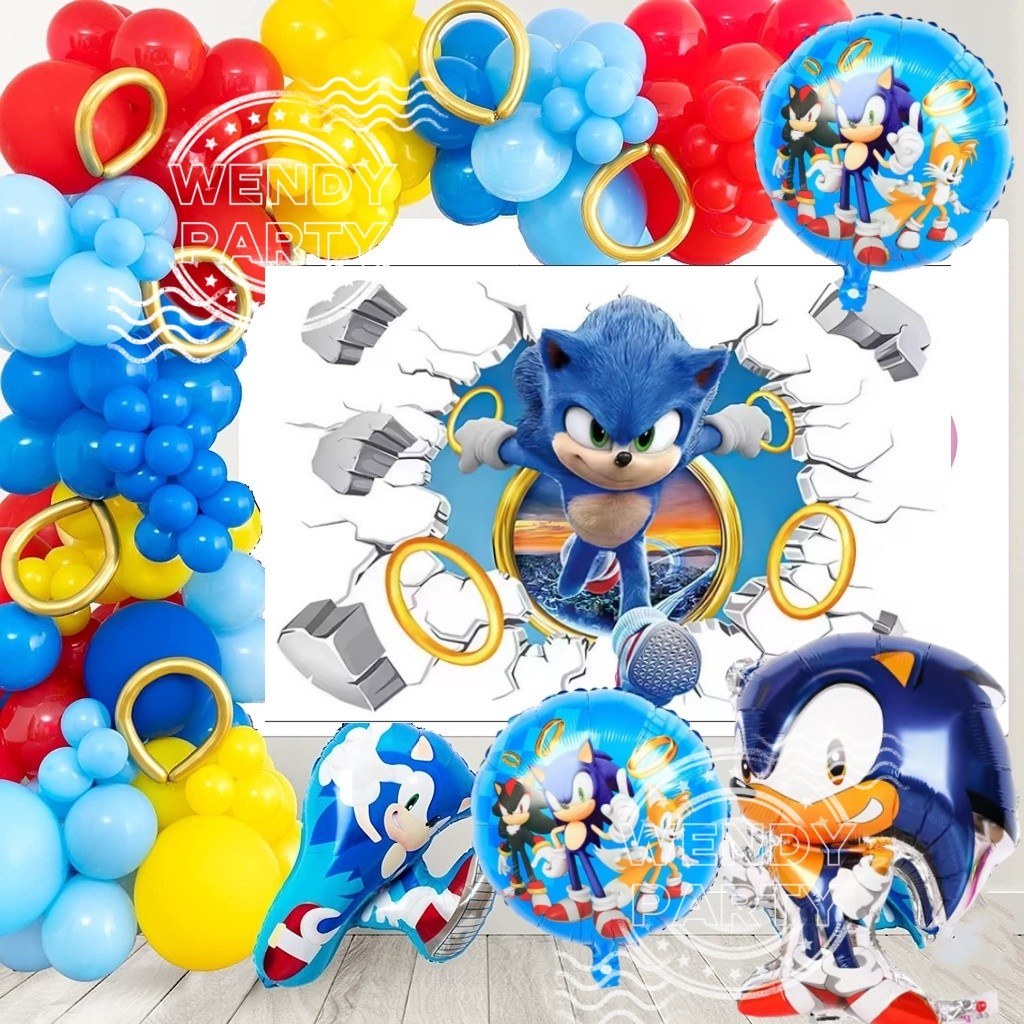 Game Sonic The Hedgehog Themed Party Balloon Garland Arch Kit Birthday ...